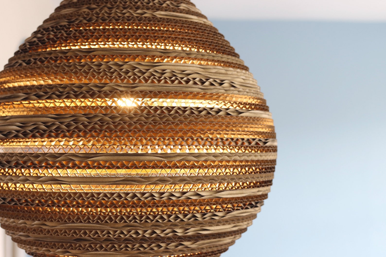 Teardrop Shaped Lampshade Made From Recycled Cardboard, Pendant Lamp ...