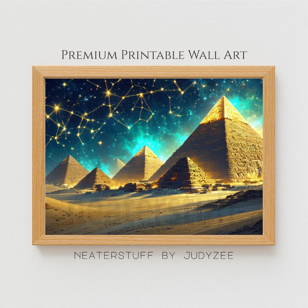 Ancient Egyptian Pyramids Under Starry Sky - Magical Night Scene ...