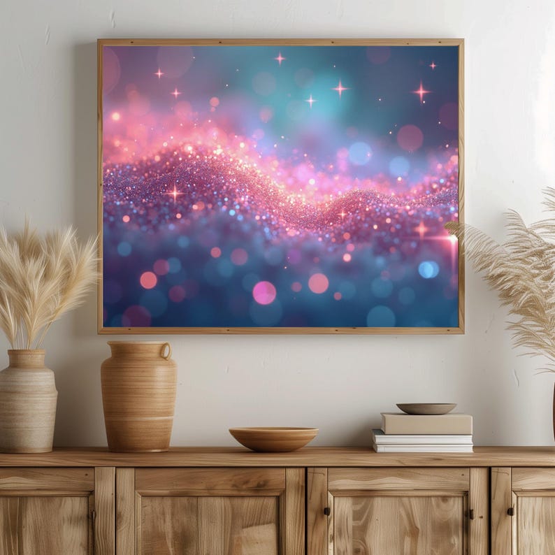 Cosmic Nebula Printable Wall Art - Abstract Galaxy Painting, Vibrant ...