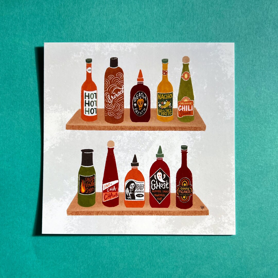 Hot Sauce Wall Art Mini-print - Etsy Singapore
