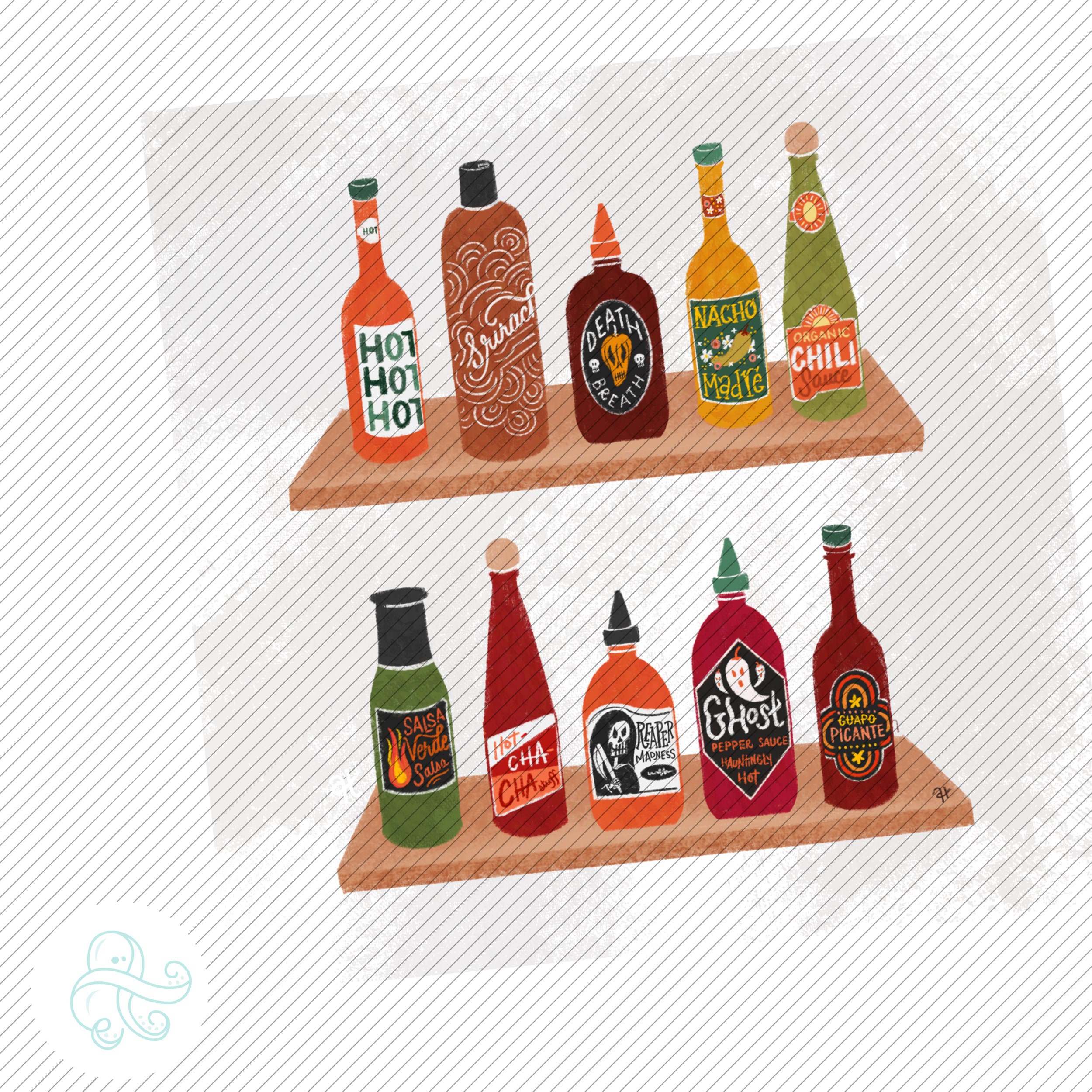Hot Sauce Wall Art Mini-print - Etsy Singapore
