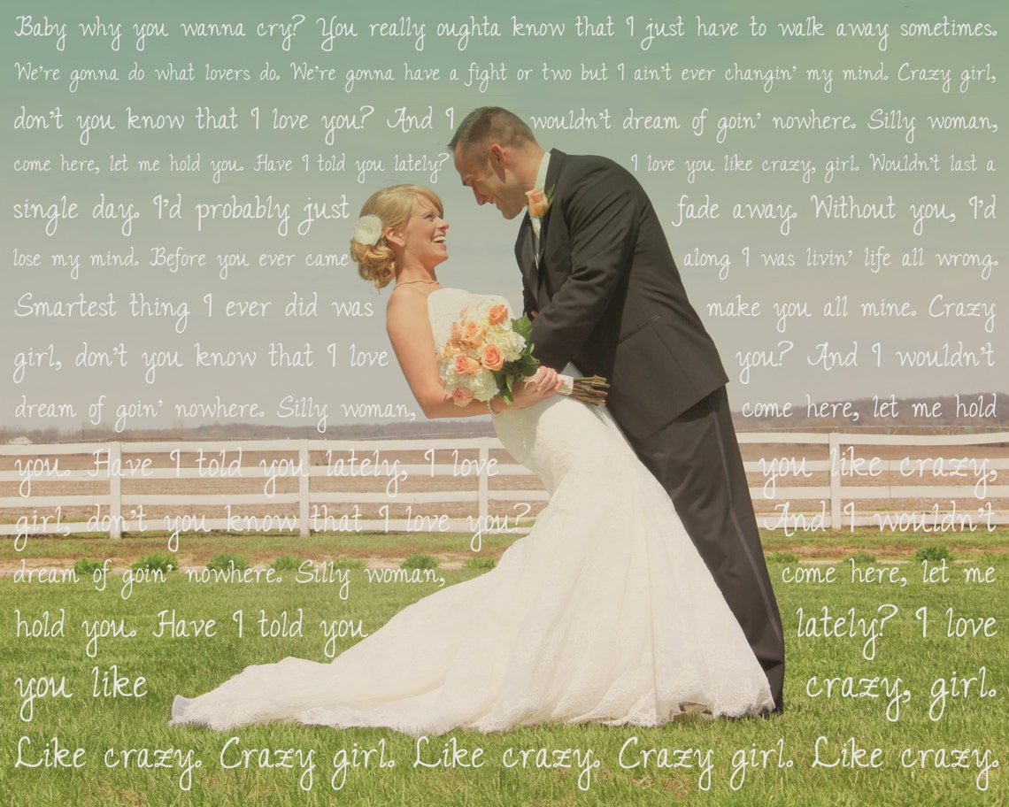 Custom First Dance Lyrics on Your Photo digital File - Etsy
