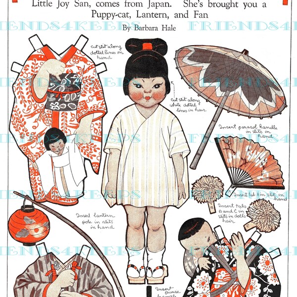 Japanese Paper Dolls - Etsy