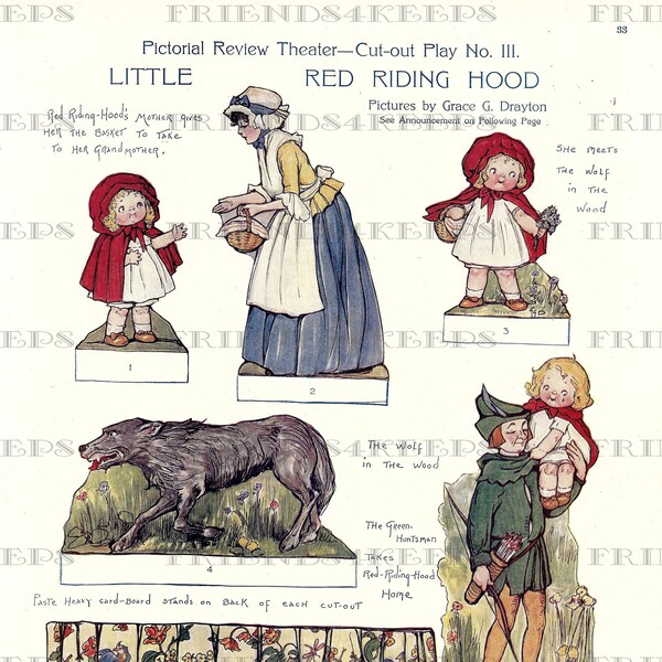 Antique Red Riding Hood Doll - Etsy