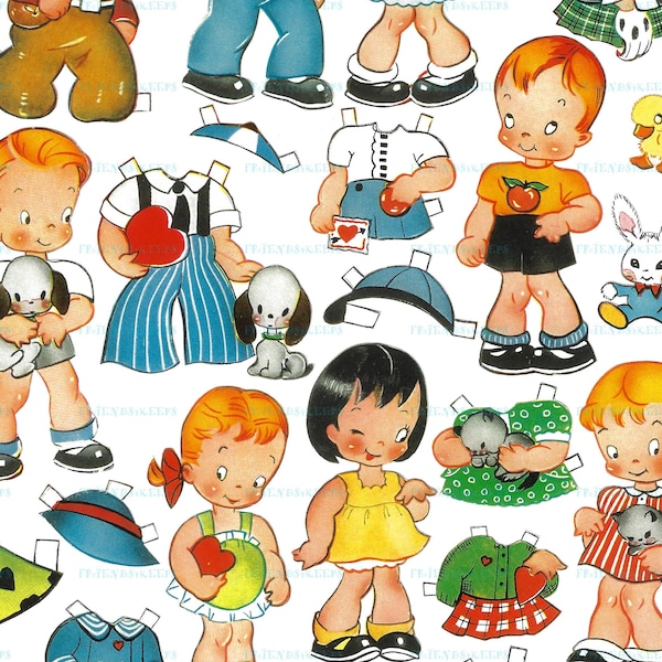 Art Deco Era babs Printable Paper Doll Cut-outs Instant Digital ...