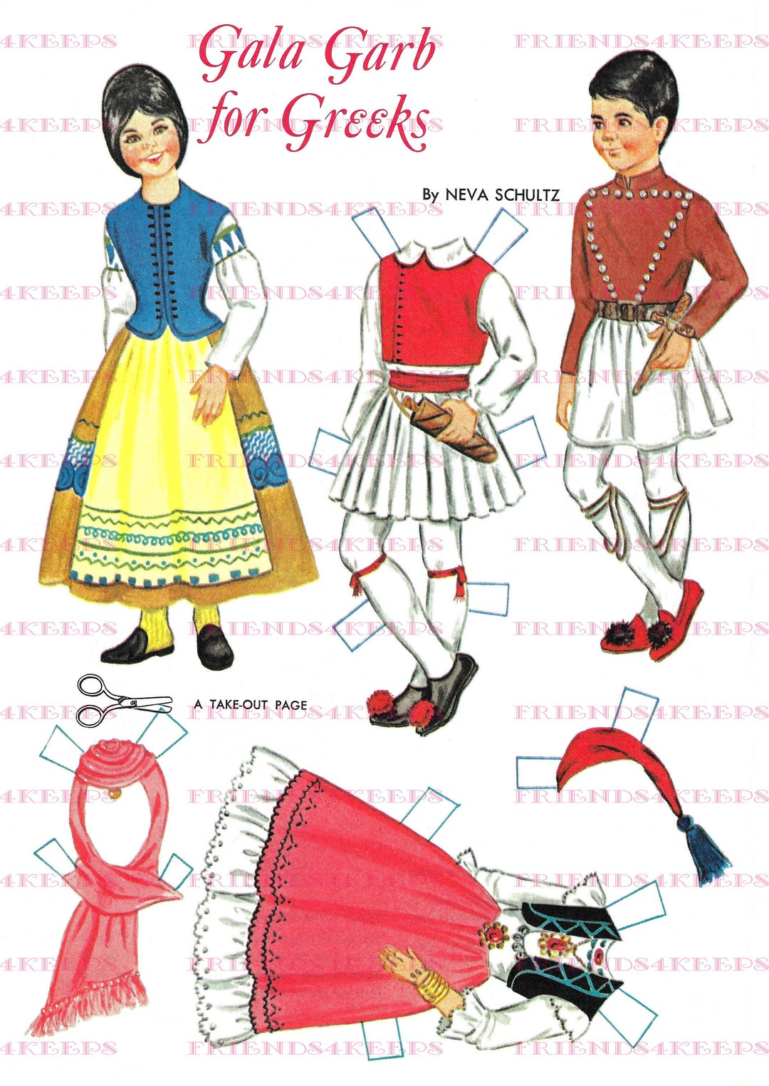GREEK COSTUMES Girl and Boy From Greece Printable Paper Dolls--instant ...