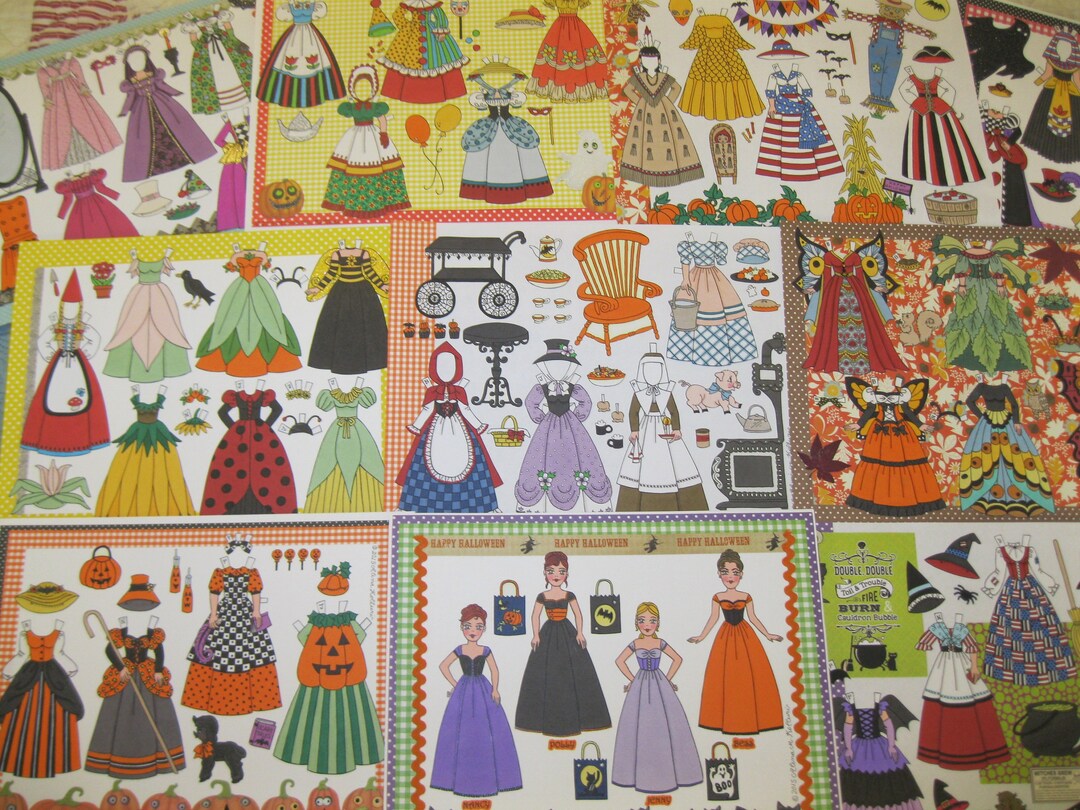 Printable HALLOWEEN Paper Dolls--digital Download Version of "let's ...