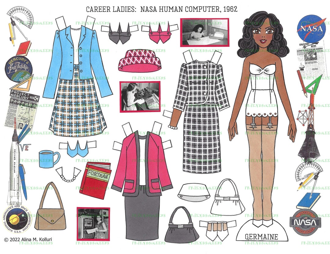 Printable 2-page "nasa Human Computer, 1962" Instant Download Digital ...