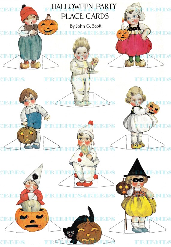 Printable HALLOWEEN PARTY COSTUMES Vintage Paper Doll | Etsy