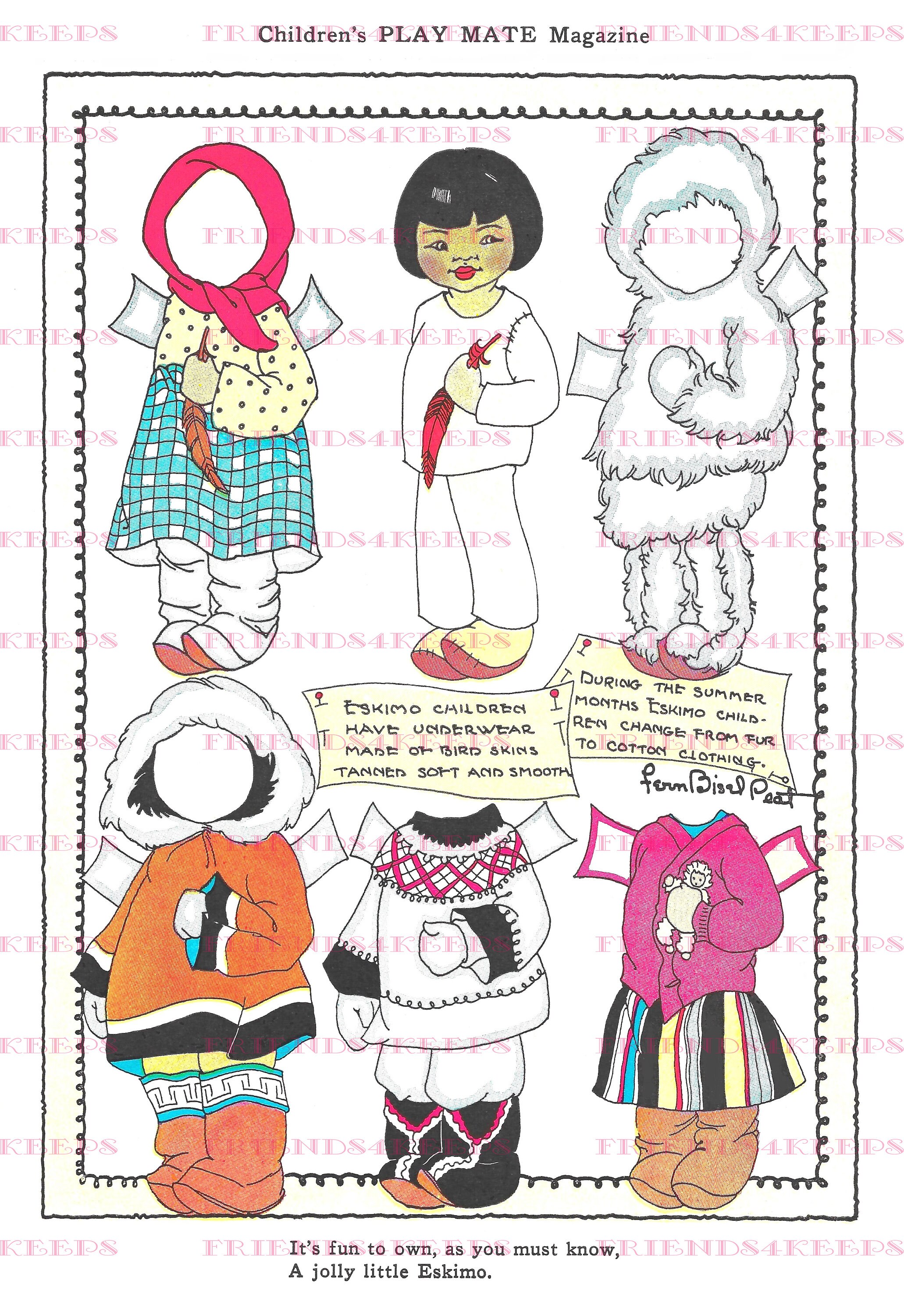 INSTANT DOWNLOAD Lot of 5 Vintage Printable Sets of ESKIMO - Etsy