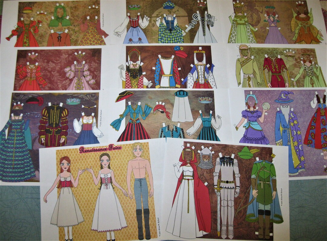 Printable "renaissance Faire" Digital Download PDF Fantasy Paper Dolls ...