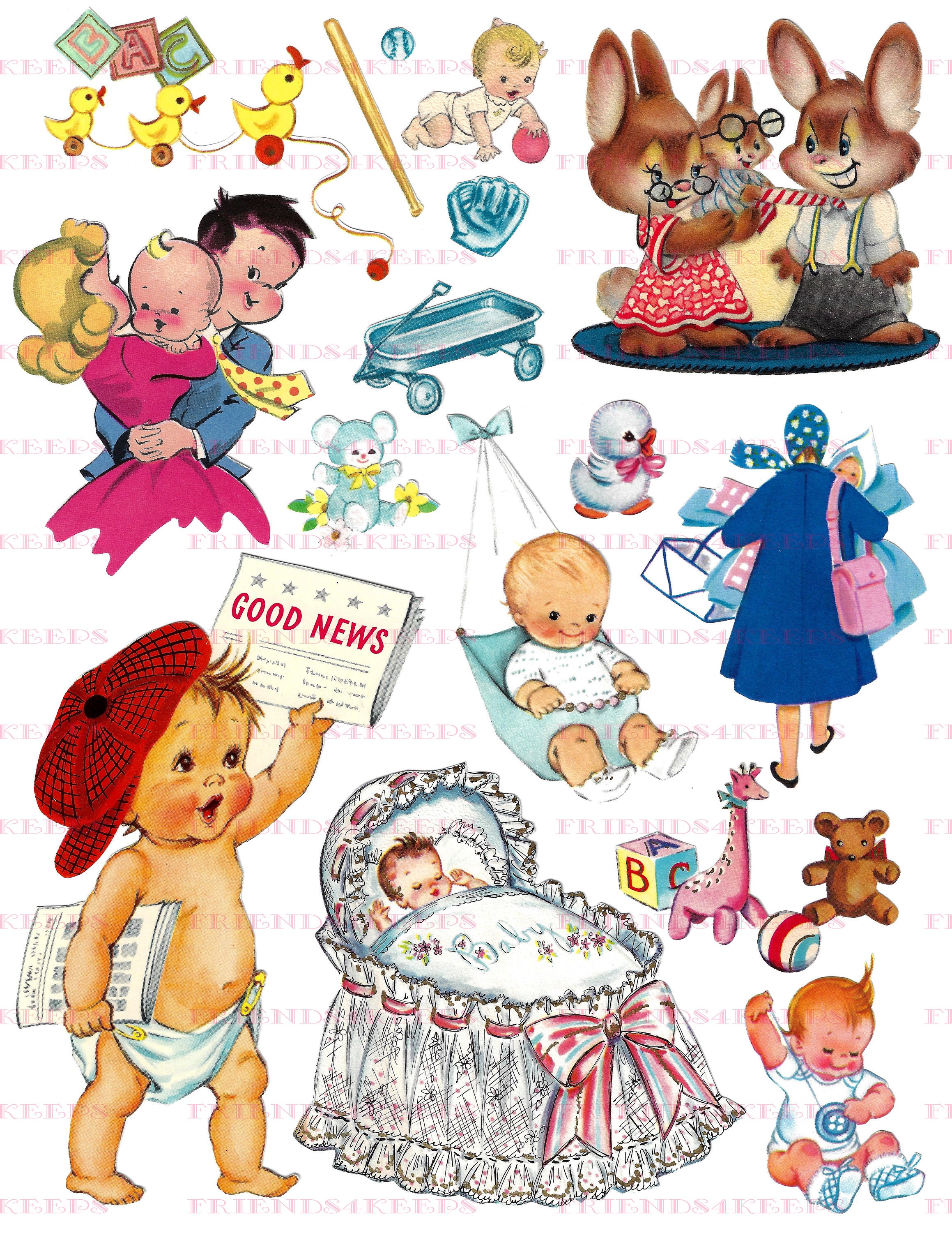 INSTANT DOWNLOAD--4 Baby Boy Printable Collage Sheets--45+ Images of ...