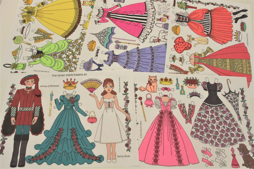 Printable ROSE PRINCESS #5 Instant Download Digital Fairy Tale Paper ...