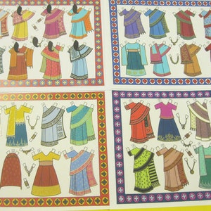 Printable 14-page SARI GIRLS Digital Version of Asian Indian Paper Doll ...