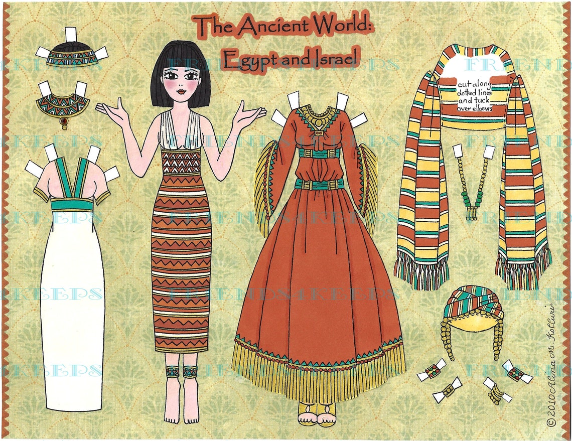 Printable THE ANCIENT WORLD: Egypt and Israel Paper Doll by | Etsy