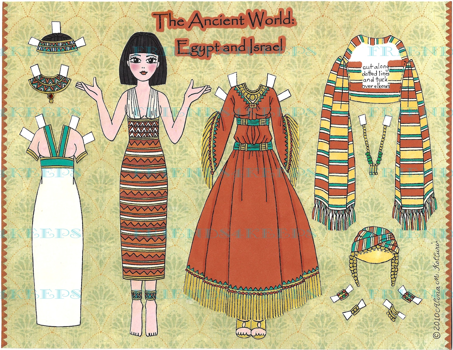 Printable THE ANCIENT WORLD: Egypt and Israel Paper Doll by | Etsy