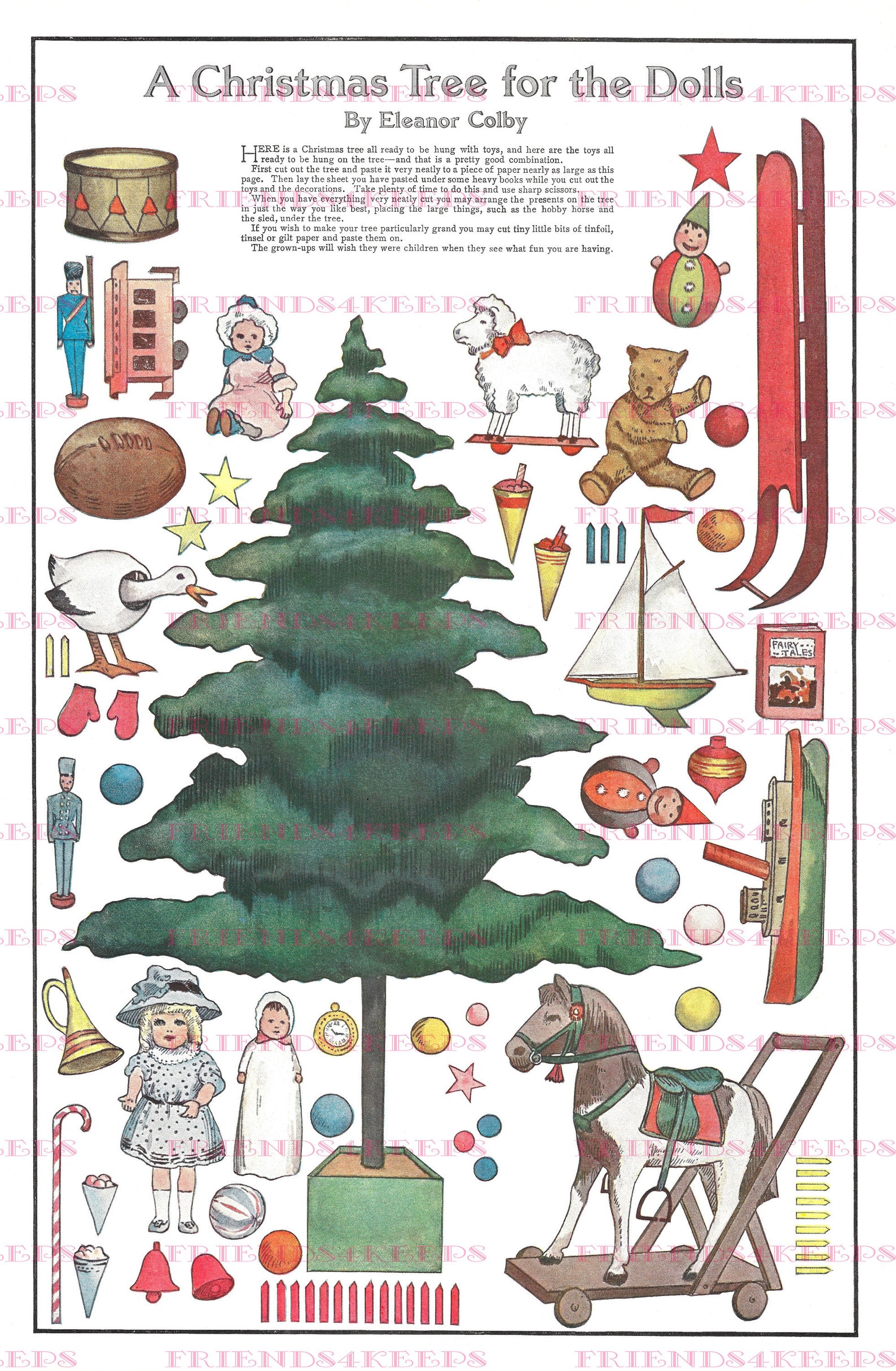 Printable CHRISTMAS TREE for Paper Dolls and Crafting - Etsy