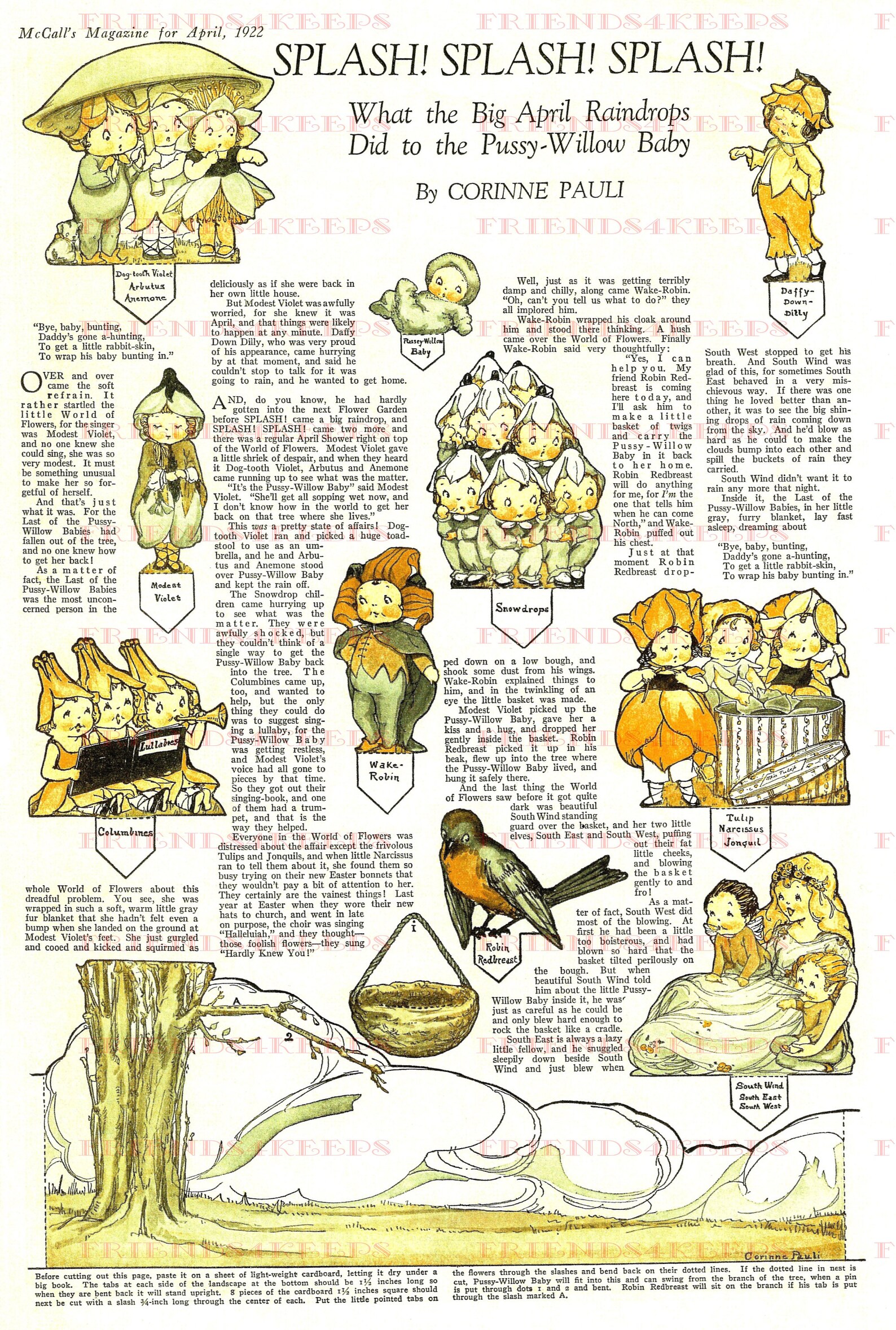 Printable FLOWER CHILDREN Vintage Stories & Paper Doll - Etsy