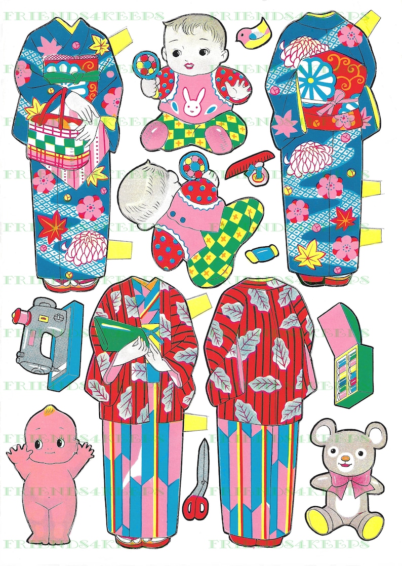 INSTANT DOWNLOAD Japanese Printable Paper Doll Cut-out Book | Etsy