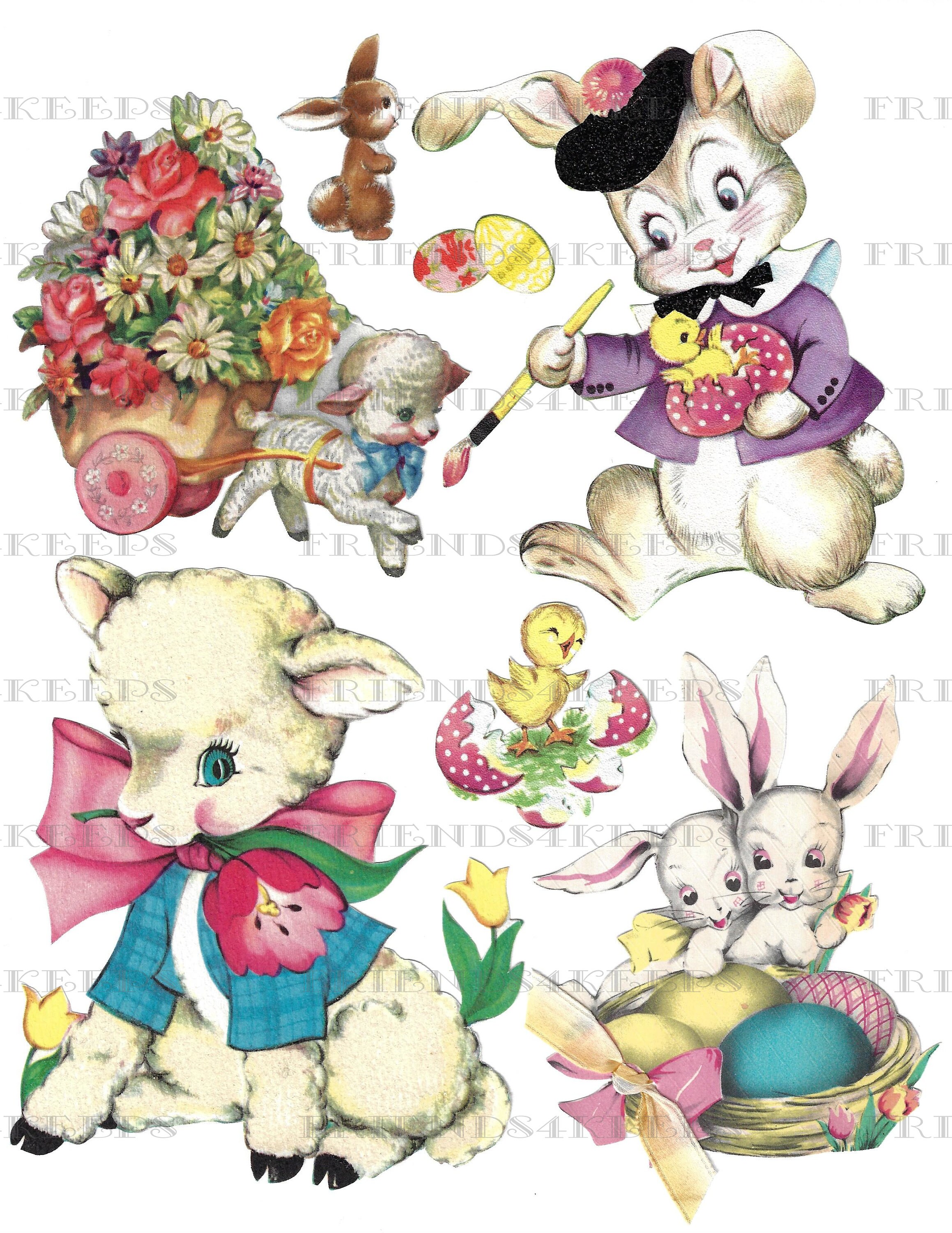 INSTANT DOWNLOAD4 Collage Sheets20 EASTER Themed Images & | Etsy