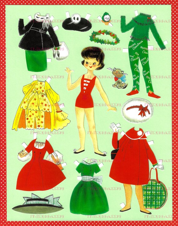 Printable VINTAGE ADAPTATION of 1950s Christmas Holiday Paper - Etsy