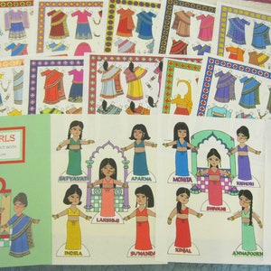 Printable 14-page SARI GIRLS Digital Version of Asian Indian Paper Doll ...
