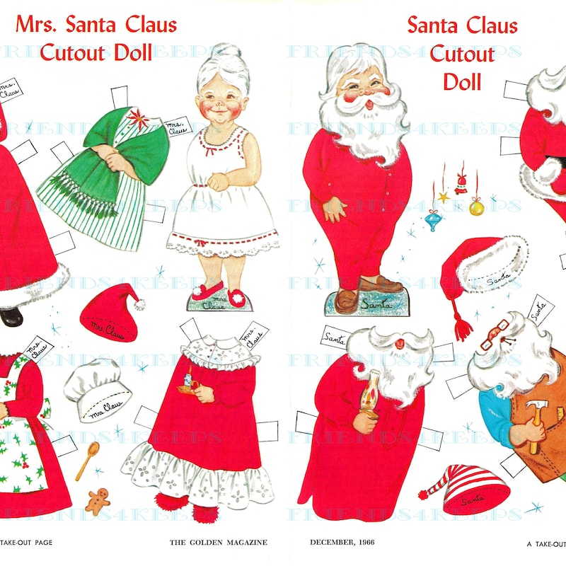 Christmas Paper Doll - Etsy
