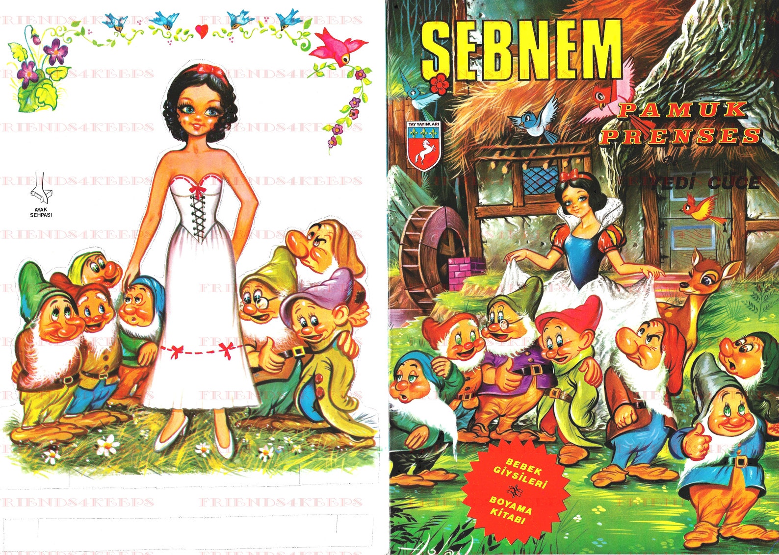 Vintage SNOW WHITE Printable Paper Doll Book Instant Digital | Etsy