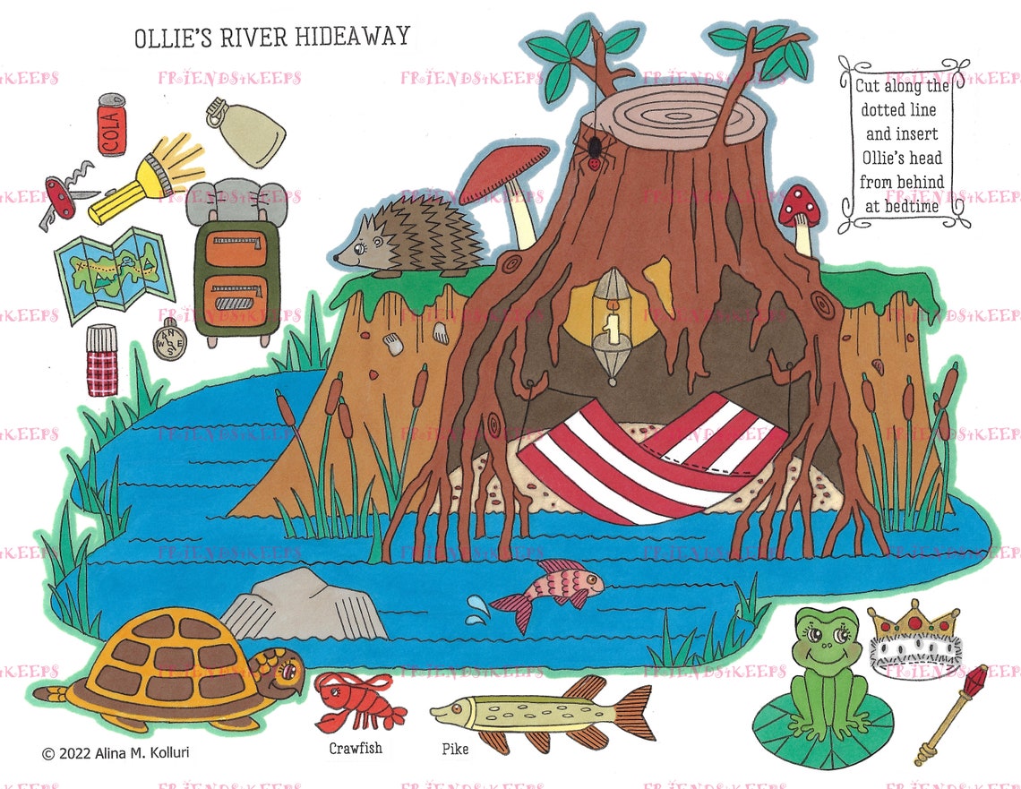 3-page Printable WOODLAND FRIENDS Ollie the Otter Digital Paper Doll by ...