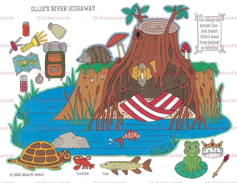 3-page Printable WOODLAND FRIENDS Ollie the Otter Digital Paper Doll by ...