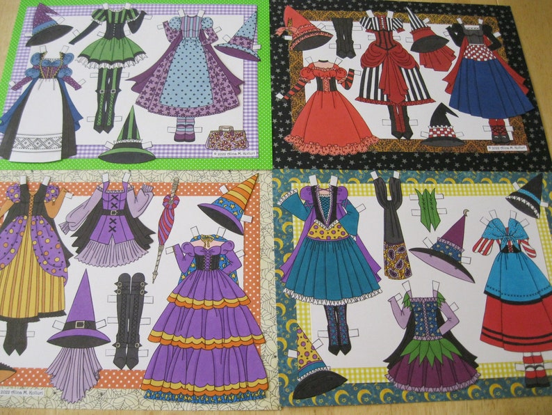Printable HALLOWEEN Paper Dolls--digital Download Version of "pretty ...