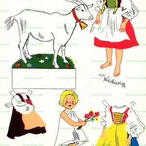 NEW! Lot of 5 Printable EUROPEAN Folk Costumes Vintage Paper Dolls ...