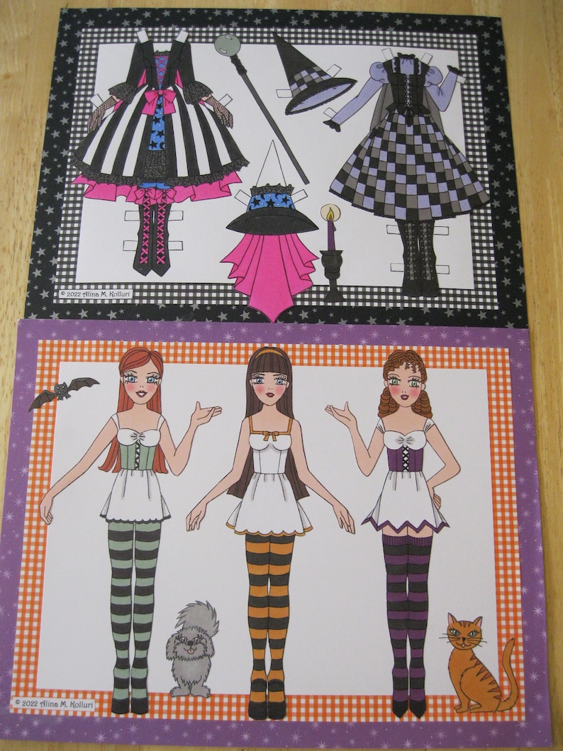 Printable HALLOWEEN Paper Dollsdigital Download Version of - Etsy