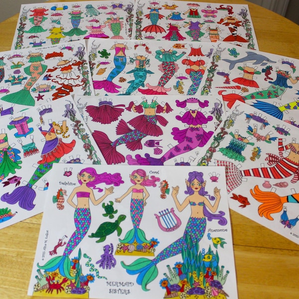 Mermaid Paper Dolls - Etsy
