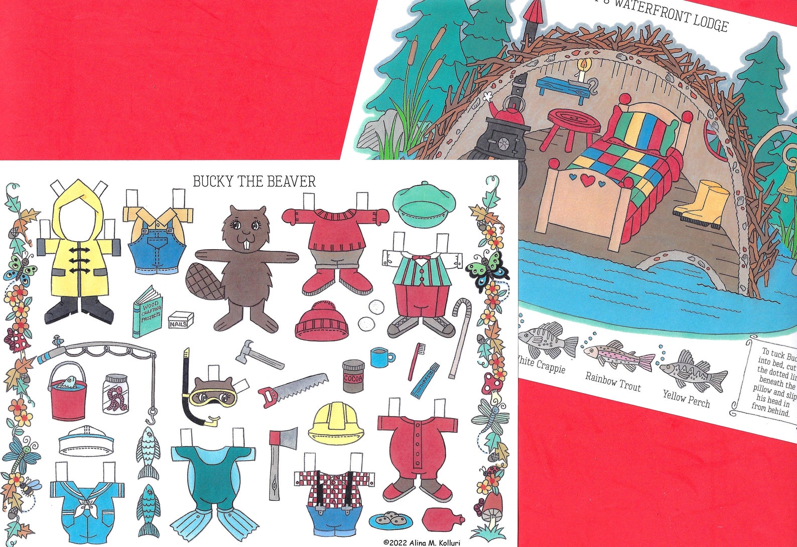 Printable WOODLAND FRIENDS Bucky the Beaver Digital Paper Doll - Etsy