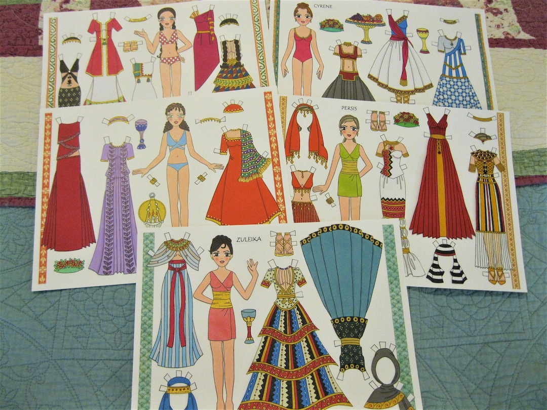 Printable ANCIENT WORLD Paper Dolls Atlantis, Egypt, Greeceinstant ...