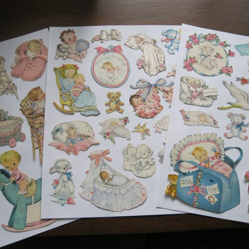 Baby Shower Digital Papers Baby Girl Baptism Birth | Etsy