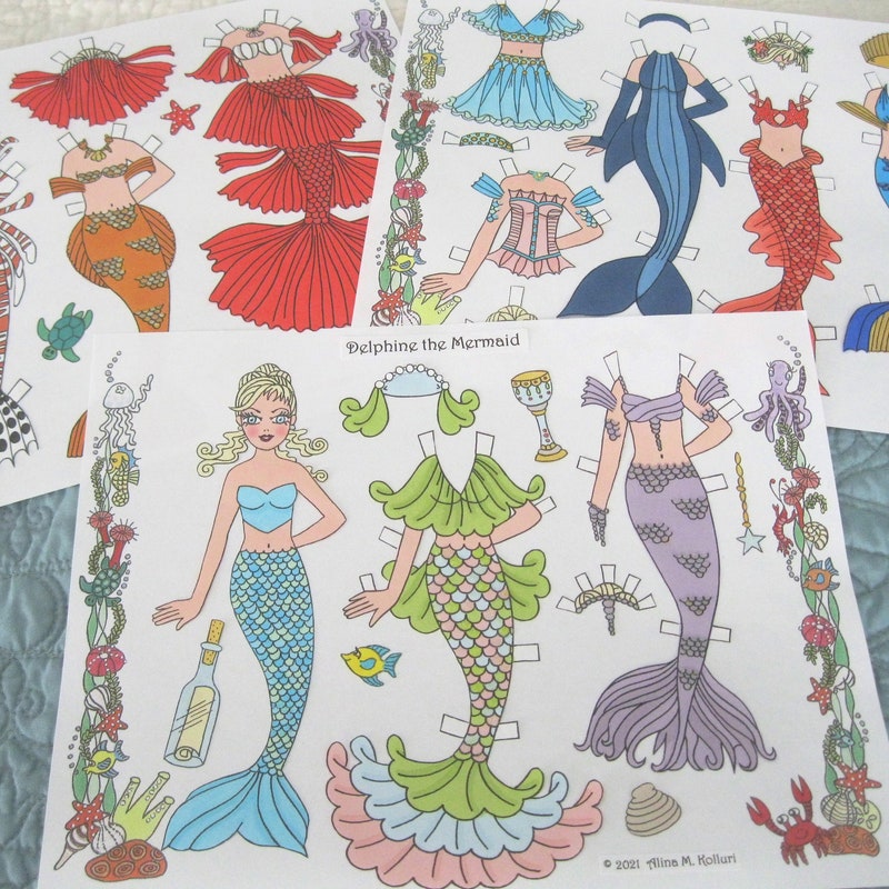 Mermaid Paper Dolls - Etsy