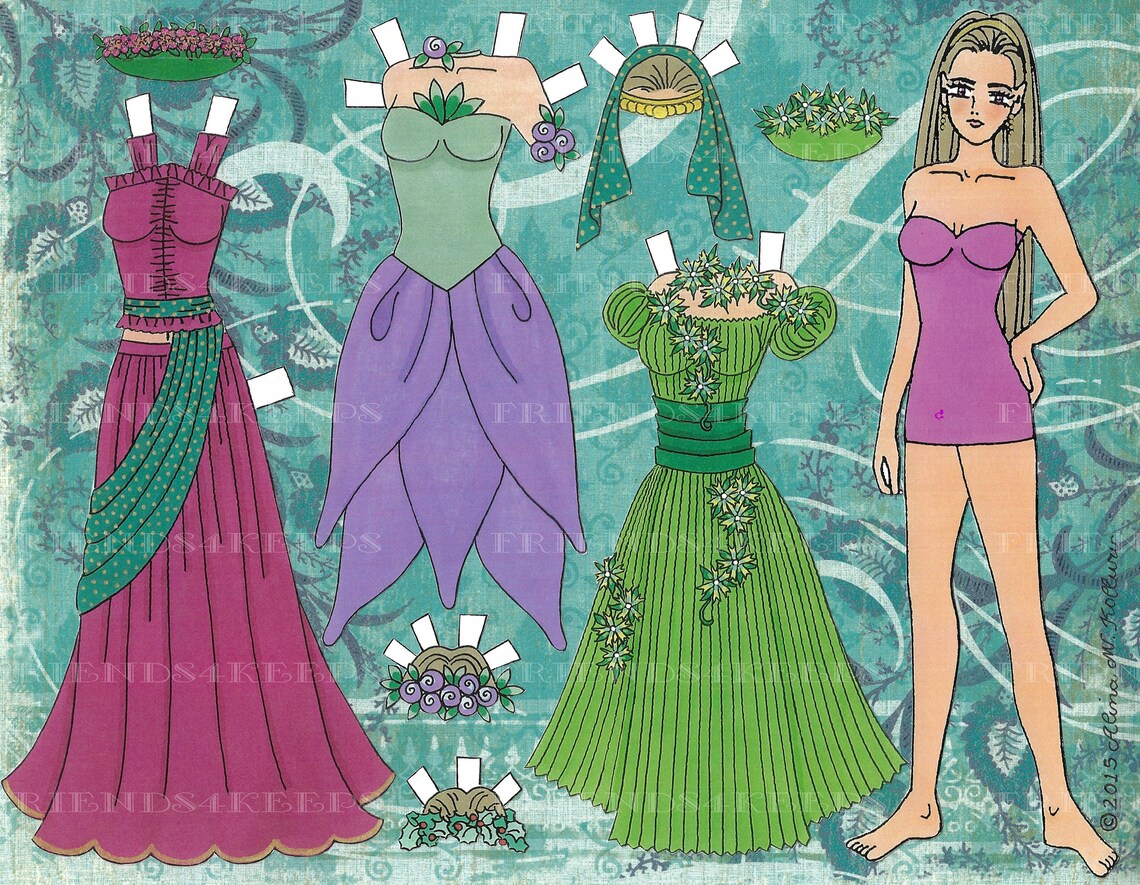 Printable WOODLAND ELF aeron Paper Doll by Artist - Etsy