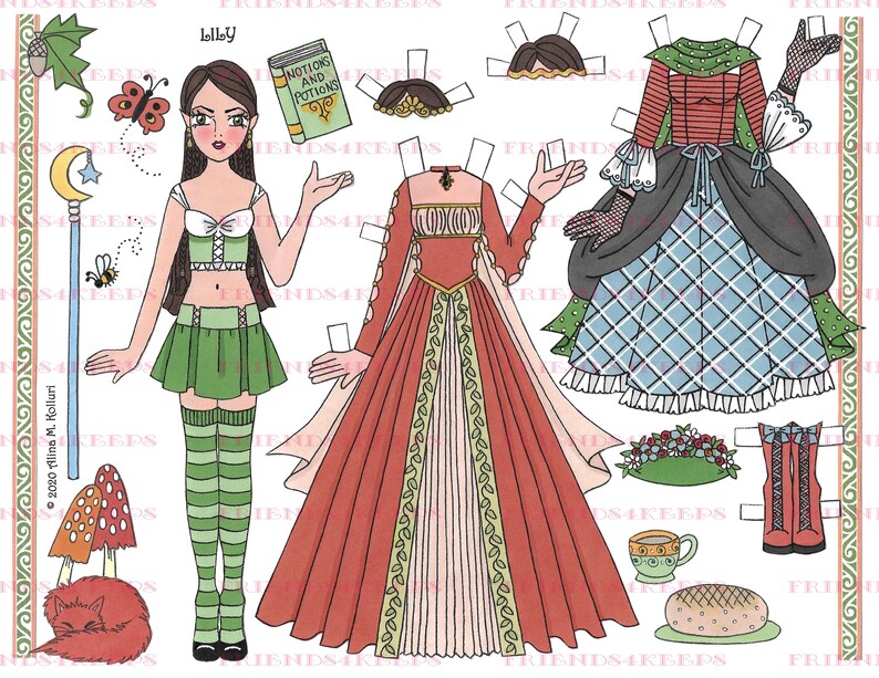 Printable LILY ELF and FAIRY W/ Unicorn Fantasy Paper Doll by Alina ...
