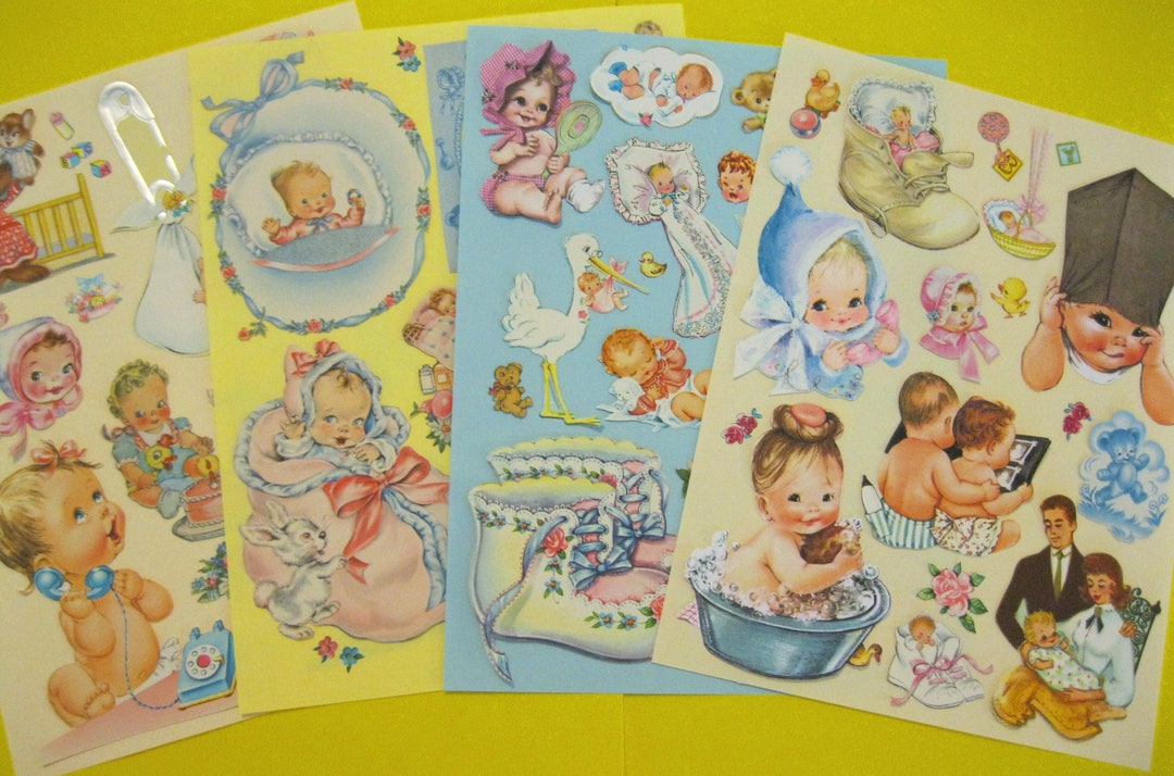 INSTANT DOWNLOAD--4 Baby Collage Sheets--35+ Lovely Clip Art Images of ...