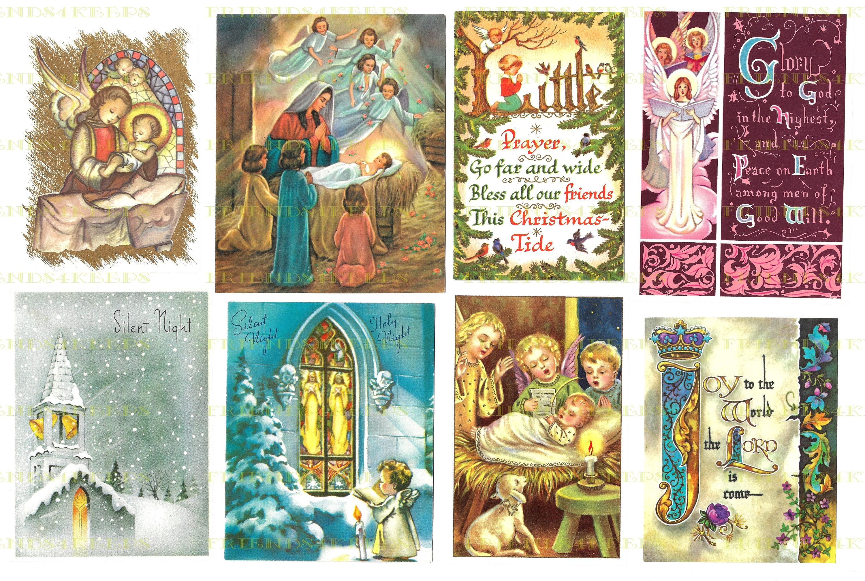 INSTANT DOWNLOAD 40 Printable Vintage RELIGIOUS Christmas - Etsy