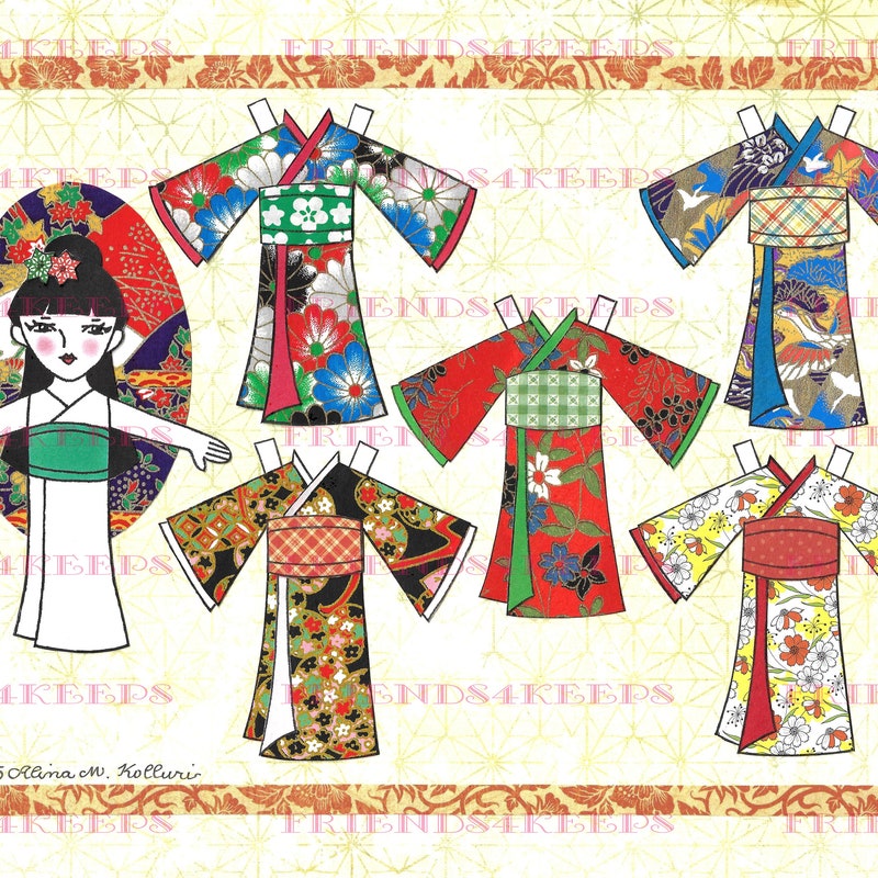 Paper Doll Art Japanese - Etsy