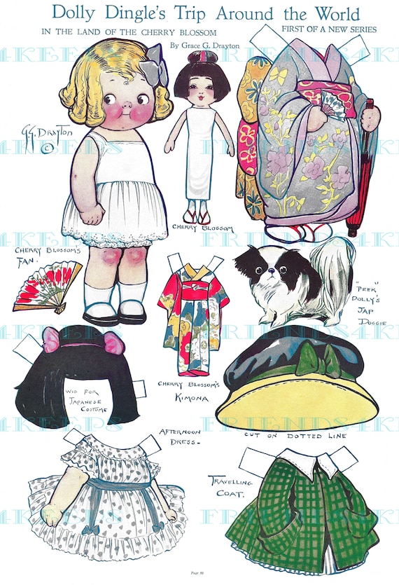Japanese Paper Dolls Template