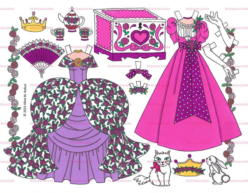 Printable ROSE PRINCESS #1 Instant Download Digital Fairy Tale Paper ...