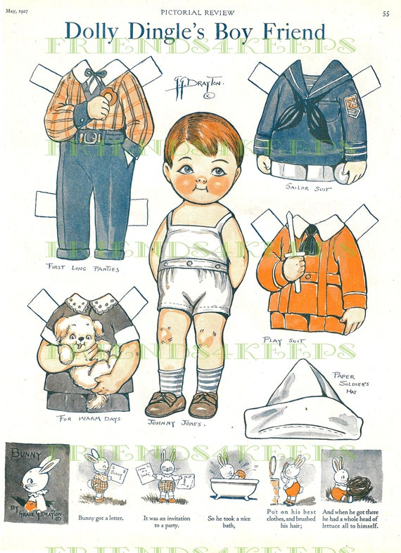 Printable Dolly Dingle's BOYFRIEND JOHNNY JONES Vintage - Etsy
