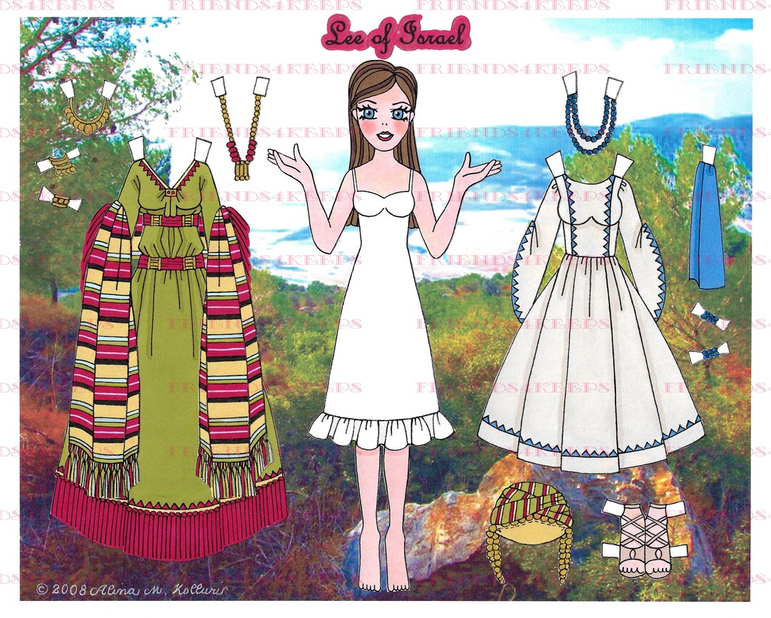 Printable ISRAELI COSTUMES Paper Doll by Artist Alina Kolluri Instant ...