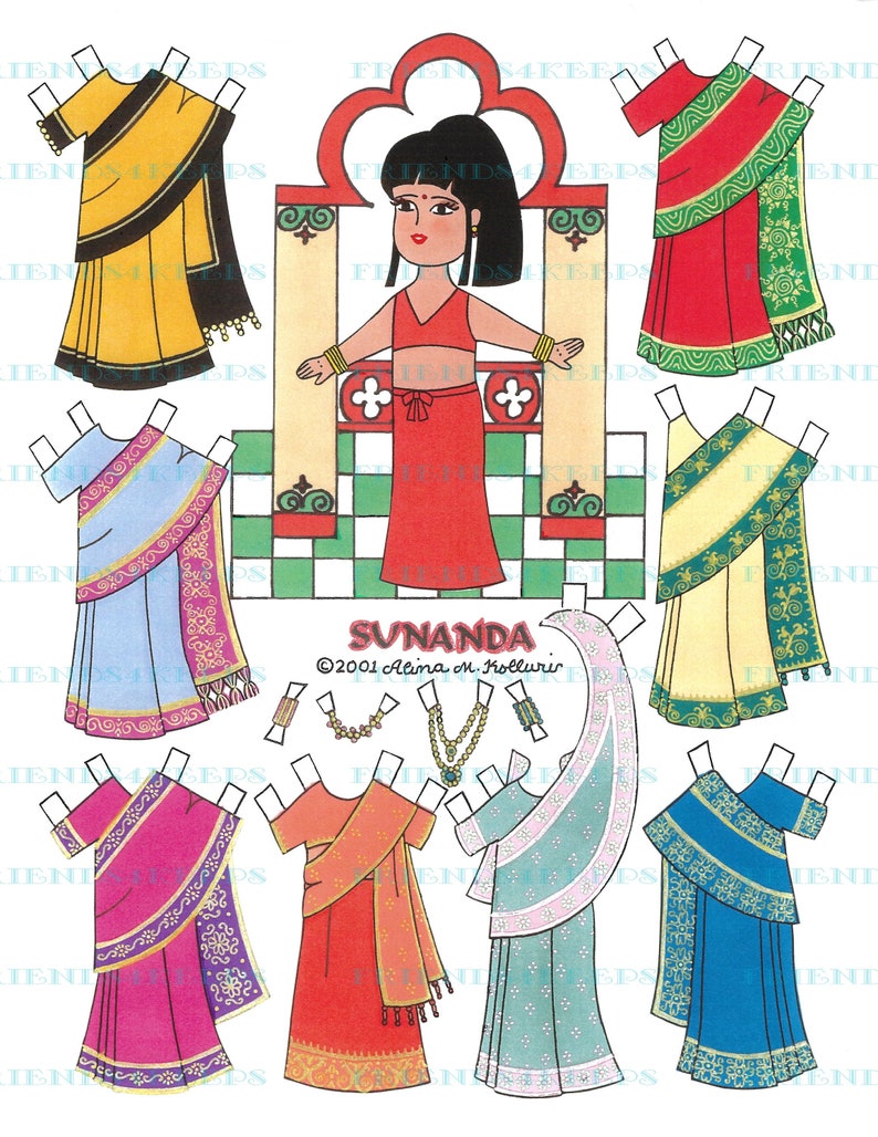 Printable SARI GIRLS sunanda Costumes of India - Etsy