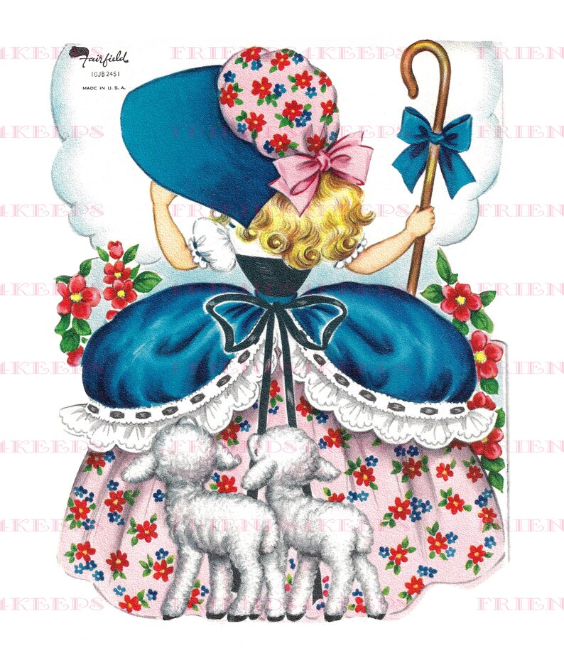 2-sided LITTLE BO-PEEP Mother Goose Nursery Rhyme Vintage - Etsy