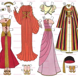 Printable ANCIENT WORLD #2 Paper Dolls Atlantis, Crete, Greece--instant ...